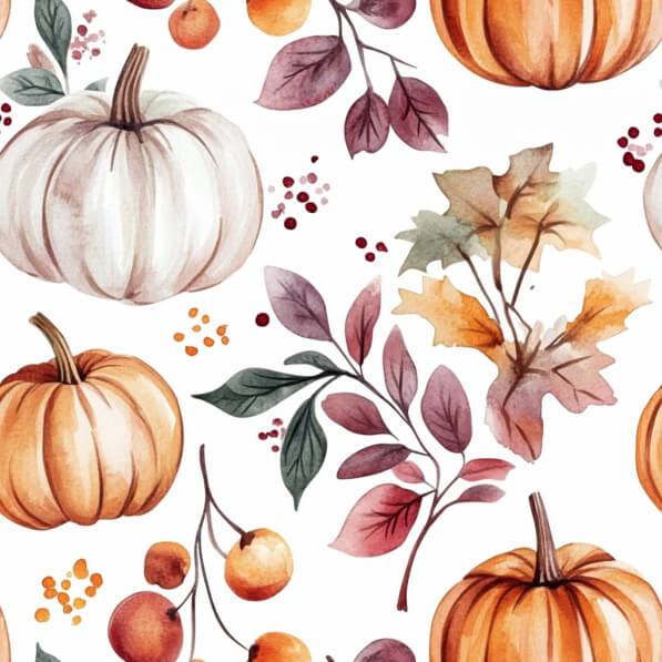 Download Autumn Harvest Pattern with Pumpkins and Leaves Patterns ...