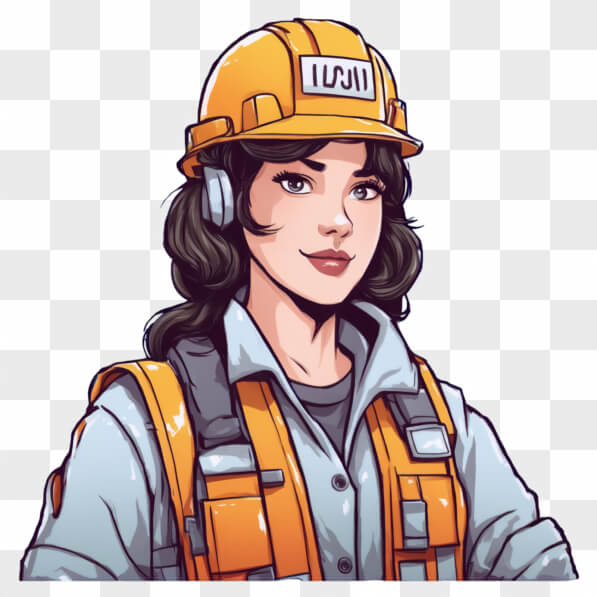 Download Female Construction Worker in Safety Gear Cartoons Online ...