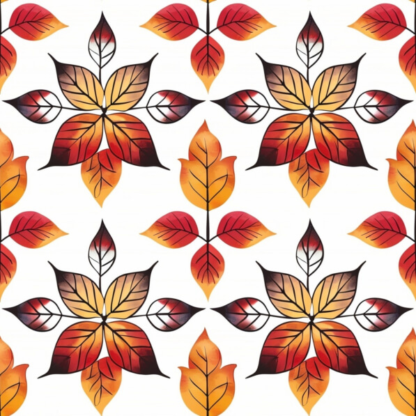Download Autumn Leaves And Flowers Pattern Patterns Online Creative