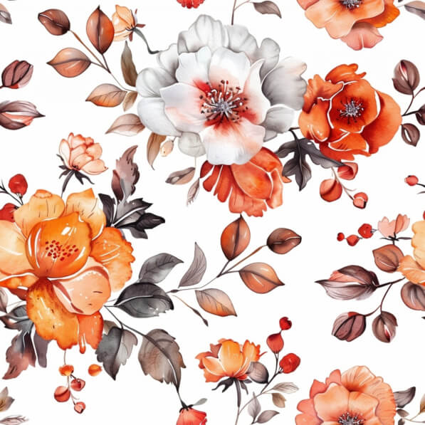 Download Floral Pattern with Orange and White Flowers Patterns Online ...