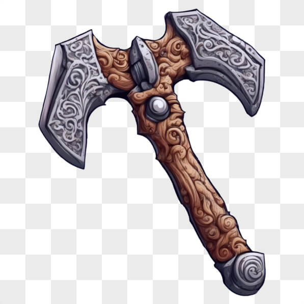 Descarga Hacha de batalla artística con diseños intrincados Cartoons En Línea - Creative Fabrica