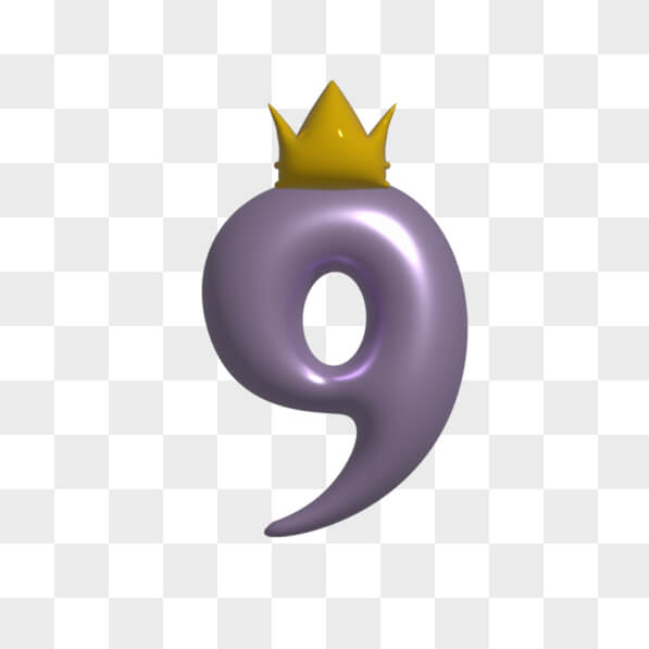 Download Stylized Number 9 with Crown PNGs Online - Creative Fabrica
