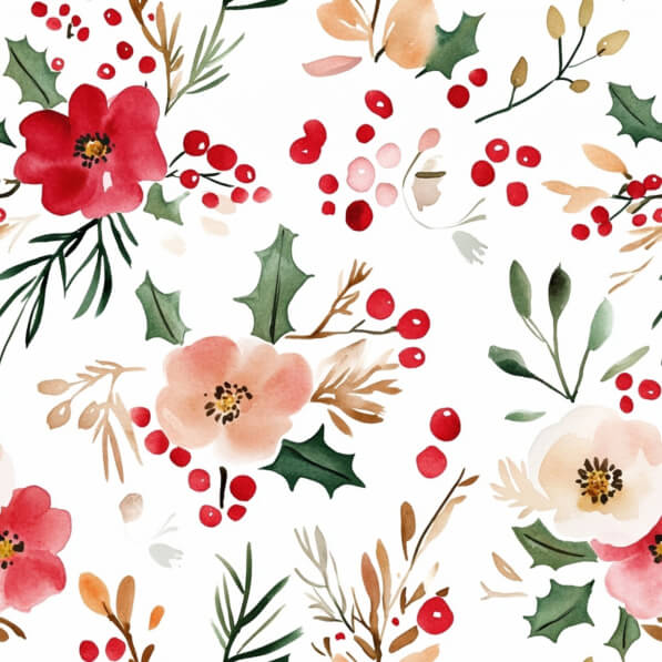 Download Holiday Floral Pattern with Red and Pink Flowers Patterns ...