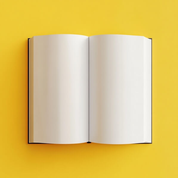 Download Open Book with Blank Pages on Yellow Background Mockups Online ...