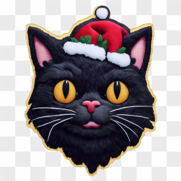 Descarga Gato Negro Festivo con Sombrero de Santa Cartoons En Línea ...