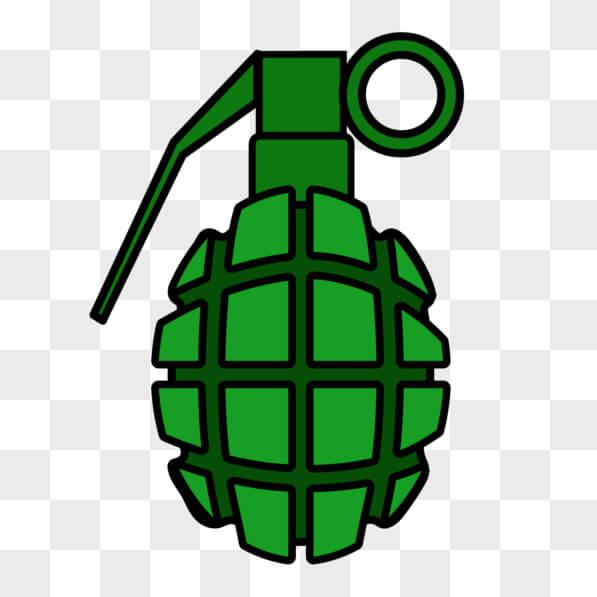 Download Green Hand Grenade Illustration PNGs Online - Creative Fabrica