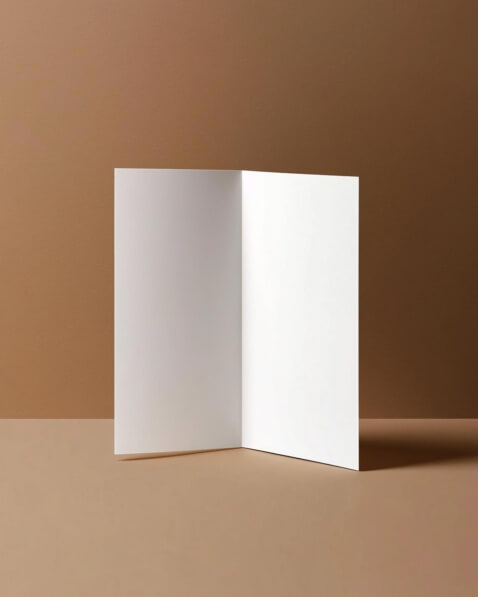 Download Minimalist Open Greeting Card on Brown Background Mockups ...