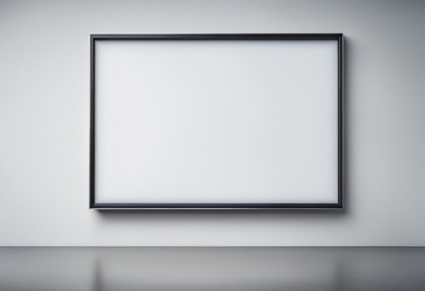 Descarga Marco negro minimalista en pared blanca Mockups En Línea ...