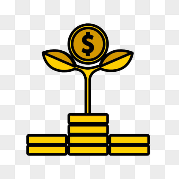 Download Financial Growth Symbol with Plant and Coins PNGs Online ...