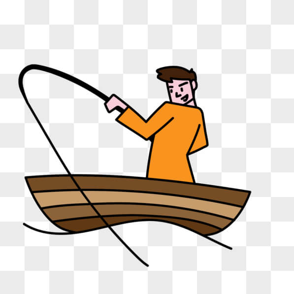 Download Person Fishing in a Boat PNGs Online - Creative Fabrica