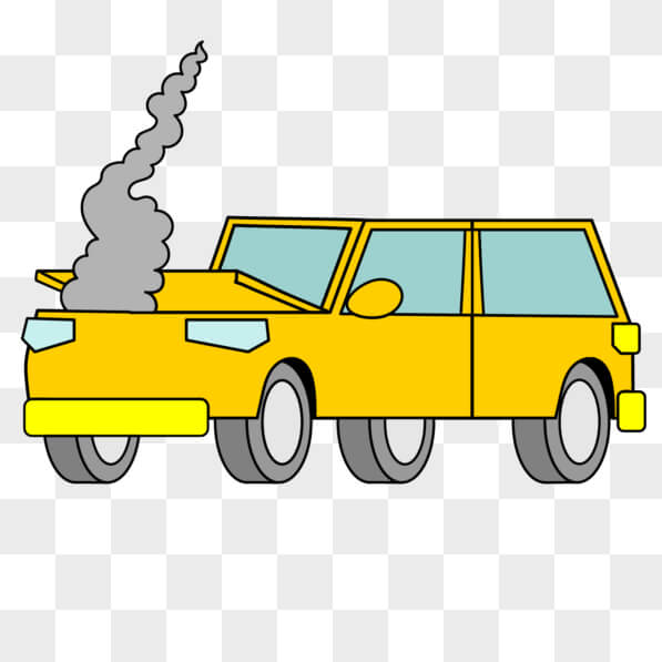 Descarga Coche amarillo de dibujos animados con humo PNGs En Línea ...