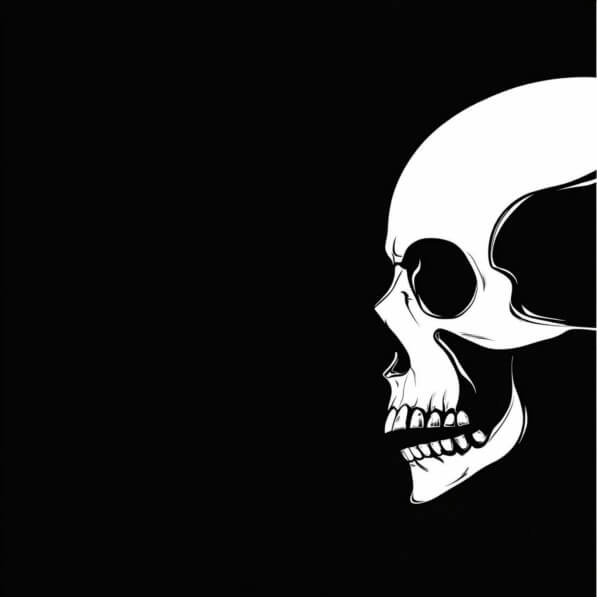 Scarica Teschio stilizzato su sfondo nero Sfondi Online - Creative Fabrica