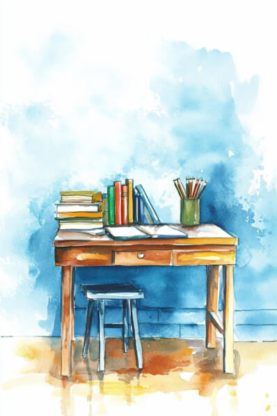 Download Cozy Study Desk with Books and Stationery Backgrounds Online ...