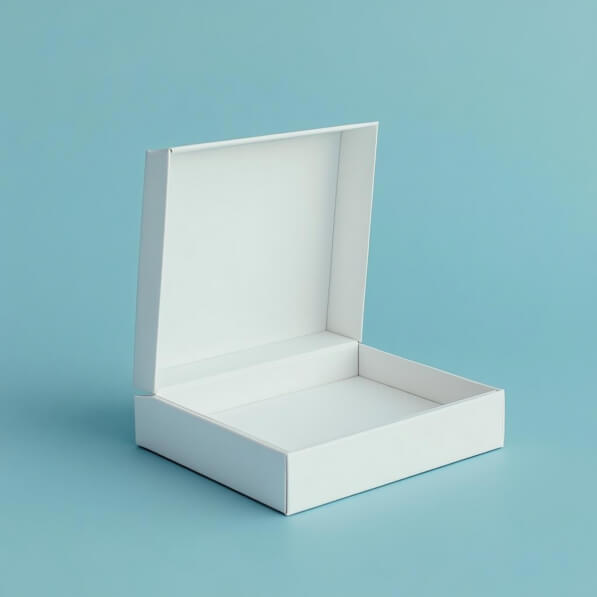 Descarga Abrir caja blanca sobre fondo azul Mockups En Línea - Creative ...