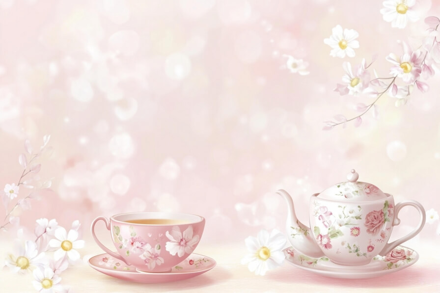 Baixe Conjunto de Chá Elegante com Design Floral Backgrounds - Creative ...