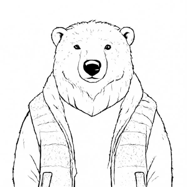 Download Anthropomorphic Bear in a Vest Coloring pages Online ...