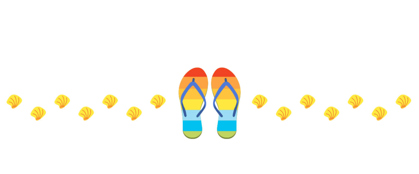 Descarga Chanclas coloridas con conchas marinas Bordes y Esquinas En ...