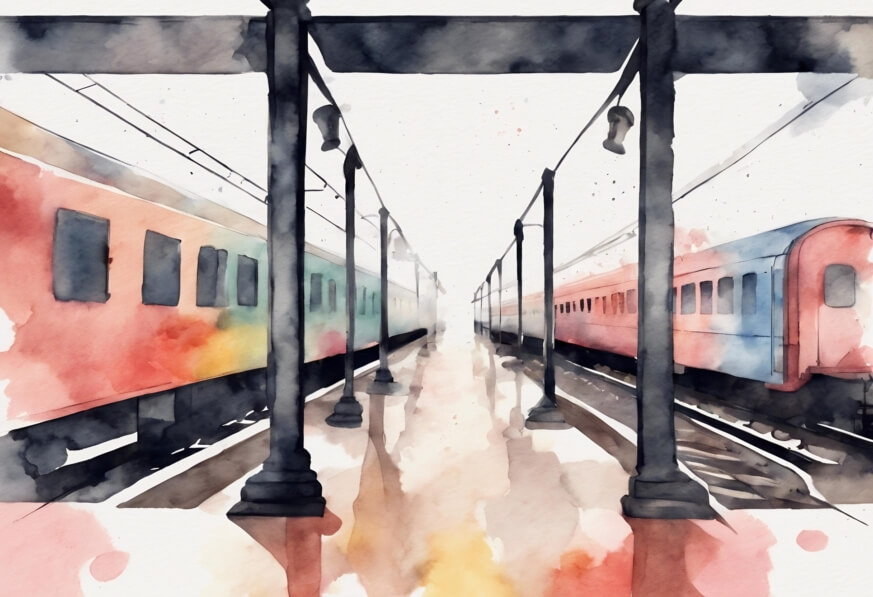 Download Watercolor Train Station Scene Backgrounds Online - Creative ...