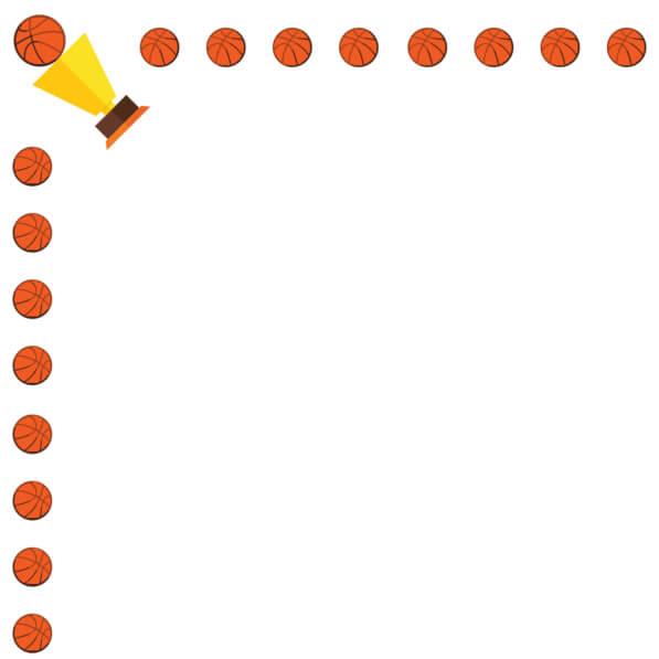 Download Basketballs and Trophy Arrangement Borders & Corners Online ...
