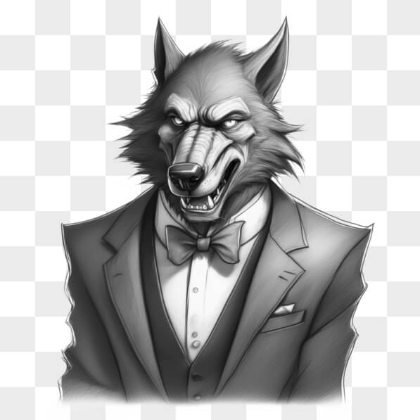 Descarga Lobo estilizado en frac Bocetos En Línea - Creative Fabrica