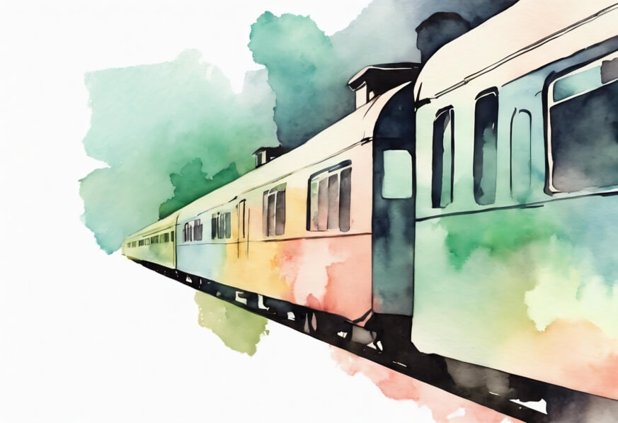 Download Watercolor Train in Motion Backgrounds Online - Creative Fabrica