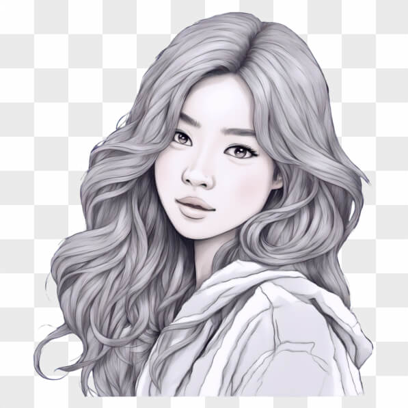 Download Illustration of a Young Woman with Wavy Hair Cartoons Online ...