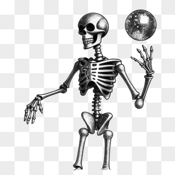 Download Playful Skeleton with Disco Ball Sketches Online - Creative ...
