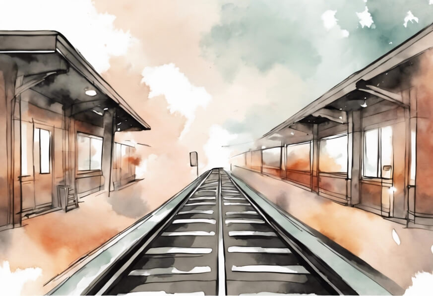 Baixe Ilustração em aquarela de estação de trem Backgrounds - Creative ...
