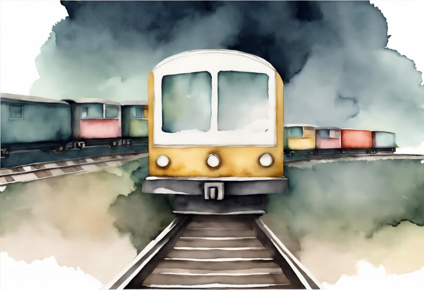 Download Watercolor Train in Motion Backgrounds Online - Creative Fabrica