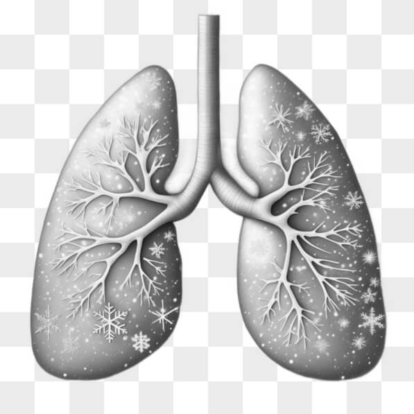 Download Stylized Lungs with Snowflakes Sketches Online - Creative Fabrica