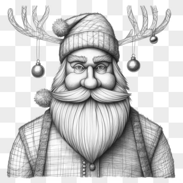 Download Feestelijk karakter met hertjes en versieringen Schetsen ...