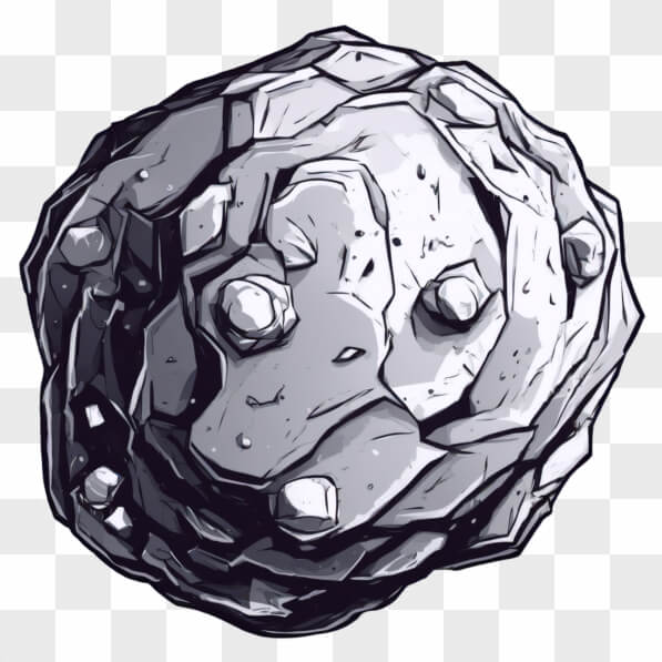 Descarga Ilustración estilizada de un cuerpo celeste rocoso Cartoons En ...