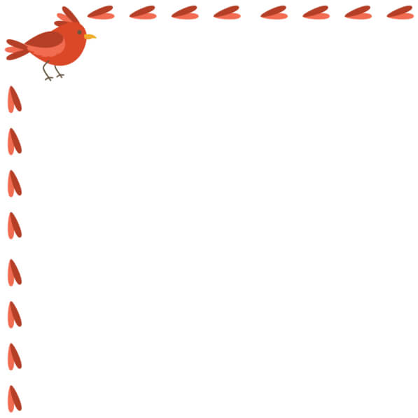 Download Red Bird with Footprints Borders & Corners Online - Creative ...