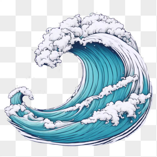 Download Stylized Ocean Wave Cartoons Online - Creative Fabrica