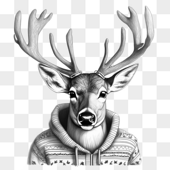 Scarica Illustrazione di cervo bizzarro con maglione Schizzi Online ...