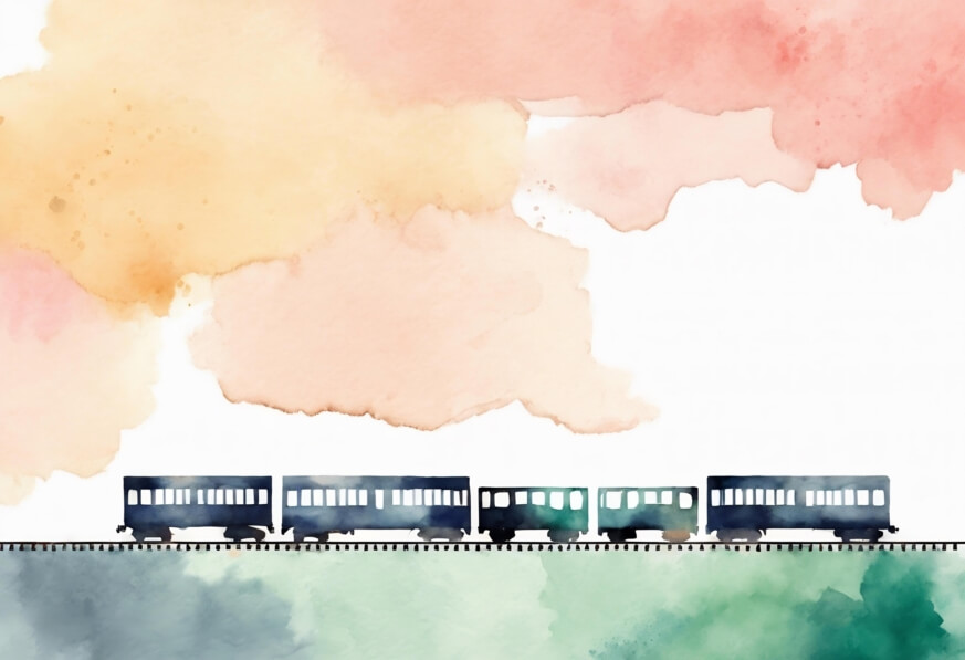 Download Watercolor Train in a Dreamy Landscape Backgrounds Online ...