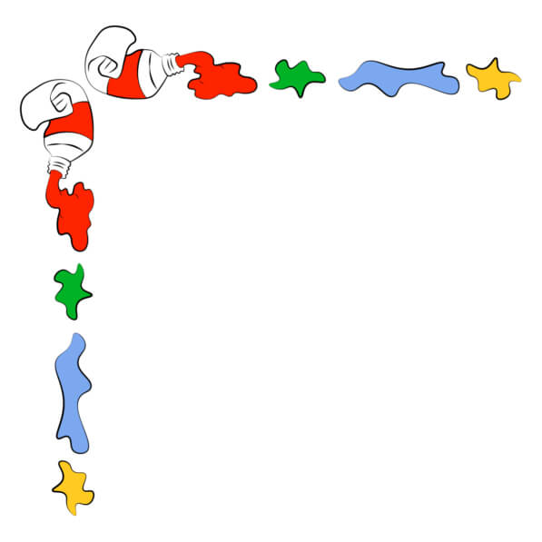 Download Artistic Paint Tubes with Colorful Splashes Borders & Corners ...