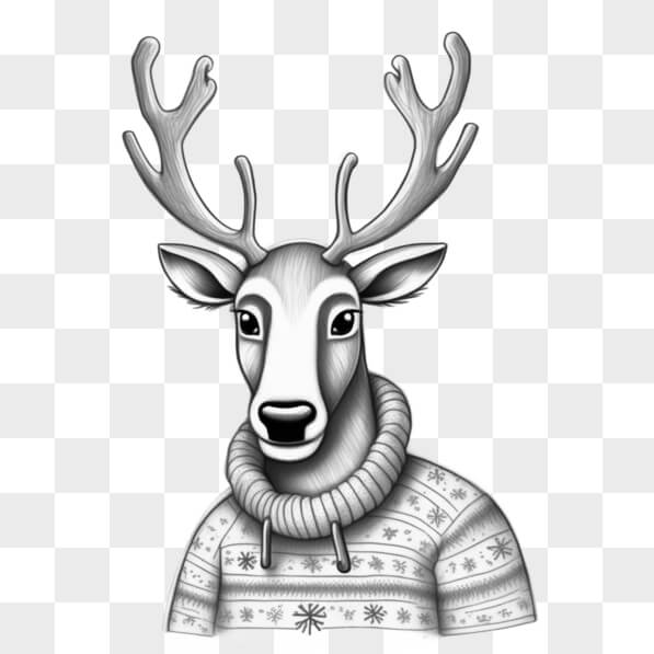 Scarica Cartone Animato Cervo in un Maglione Accogliente Schizzi Online ...