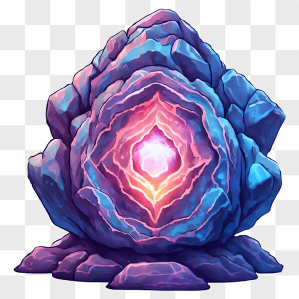 Download Stylized Rock Formation with Glowing Crystal Cartoons Online ...