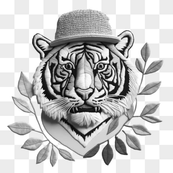 Download Stylized Embroidered Tiger Head with Hat Sketches Online ...