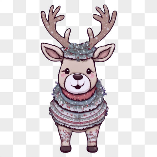 Download Festive Cartoon Reindeer Cartoons Online - Creative Fabrica