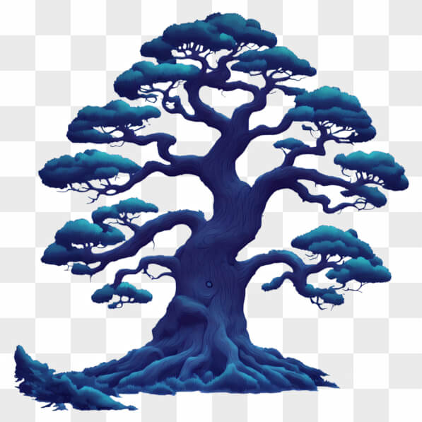 Download Stylized Blue Tree on Black Background Cartoons Online ...