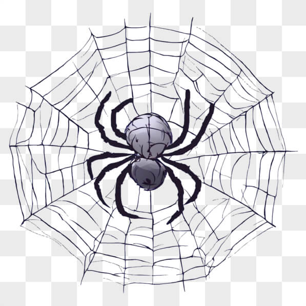 Download Stylized Spider in Web Cartoons Online - Creative Fabrica