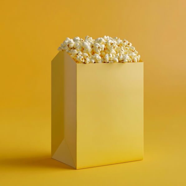 Télécharger Boîte de popcorn jaune avec du popcorn Mockups En Ligne ...
