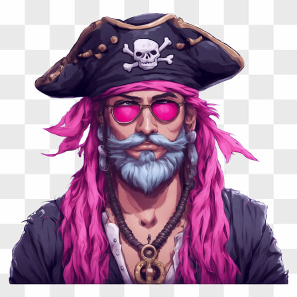Download Stylized Pirate Character with Pink Hair Cartoons Online ...