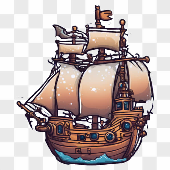 Download Illustrated Wooden Sailing Ship Cartoons Online - Creative Fabrica