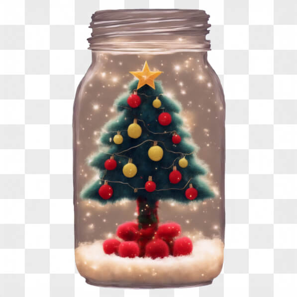 Download Decorative Christmas Scene in a Mason Jar Cartoons Online ...