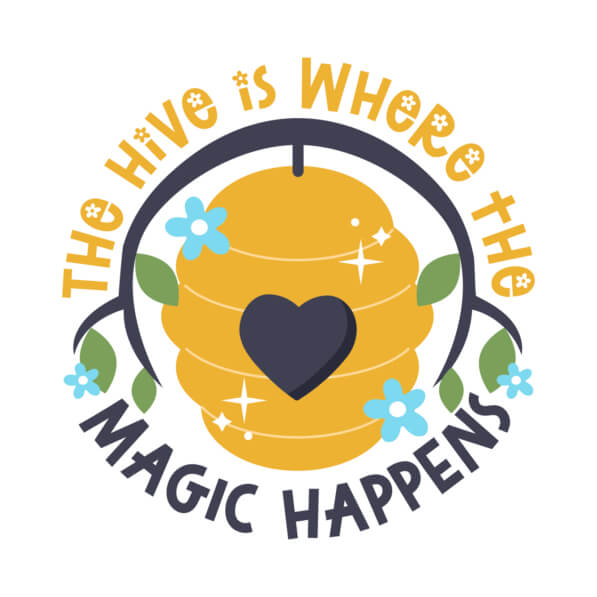 Download Whimsical Bee Hive Illustration with Text Quotes Online ...