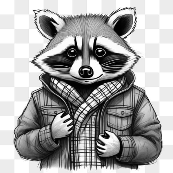 Descarga Personaje de mapache de dibujos animados con ropa Bocetos En ...