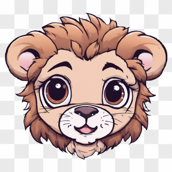 Download Cute Cartoon Lion Cub Face Cartoons Online - Creative Fabrica